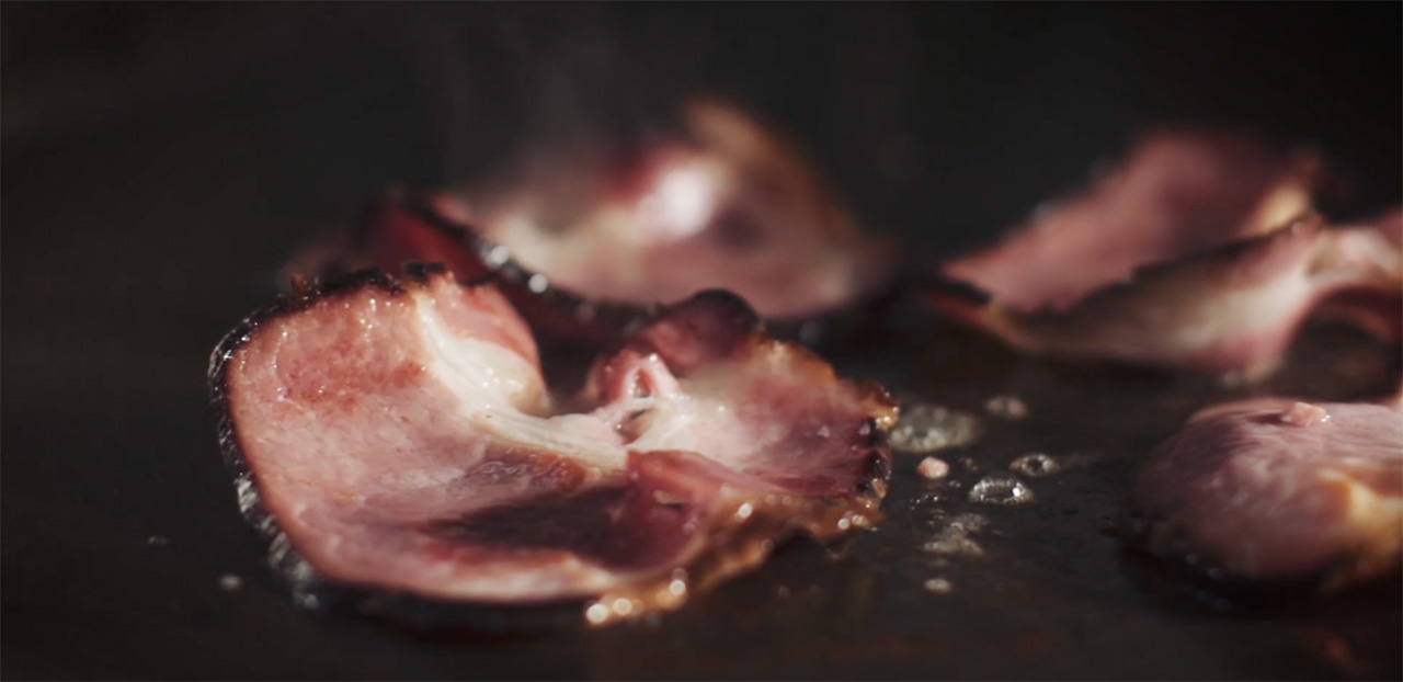 shoulder bacon cooking 1280 - Dennis Food Service