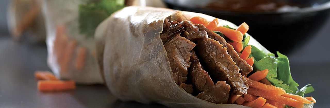 Foodservice Recipe: Beef Spring Rolls with Carrots and Cilantro