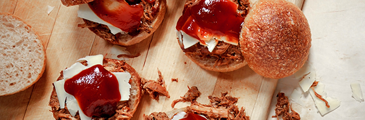 Foodservice Recipe: BBQ Pulled Pork Mini Sliders with Aged Cheddar