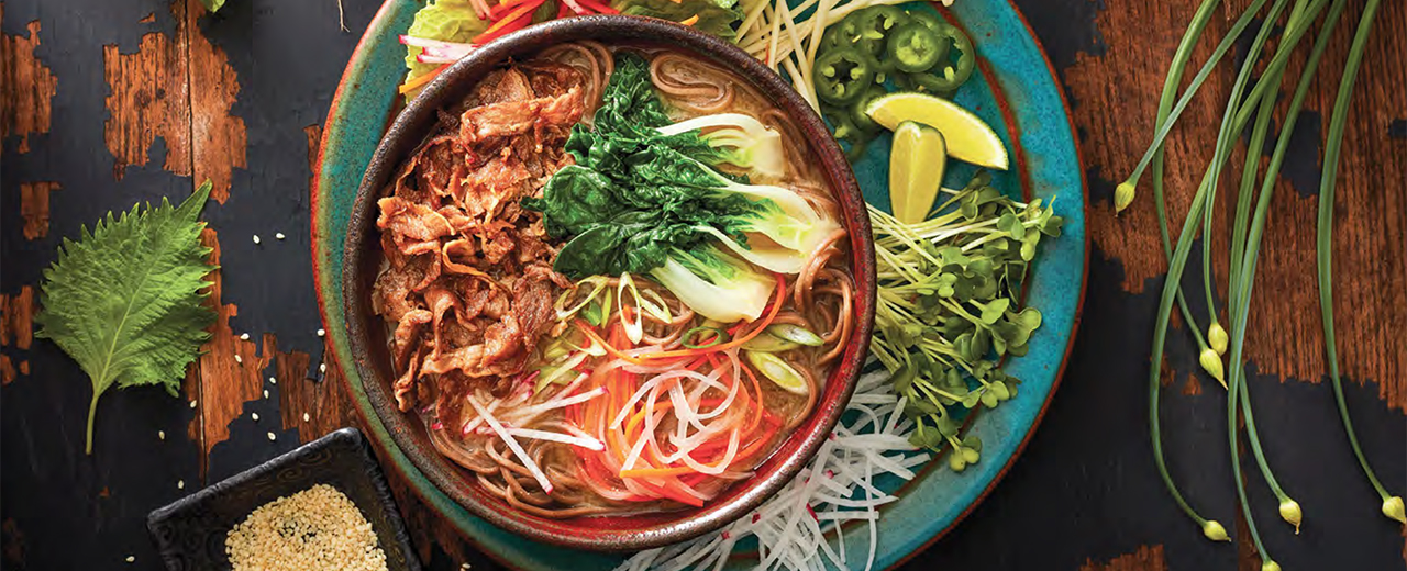 Foodservice Recipe: Beef Soba Noodle Broth Bowl
