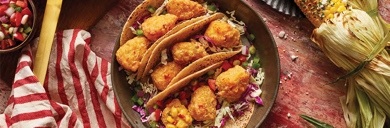Foodservice Recipe: Southwestern Mini Tacos with Cheesy Corn Nuggets