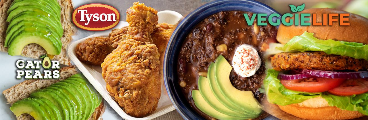 New Food Service Items from Gator Pears, Tyson, and Veggie Life