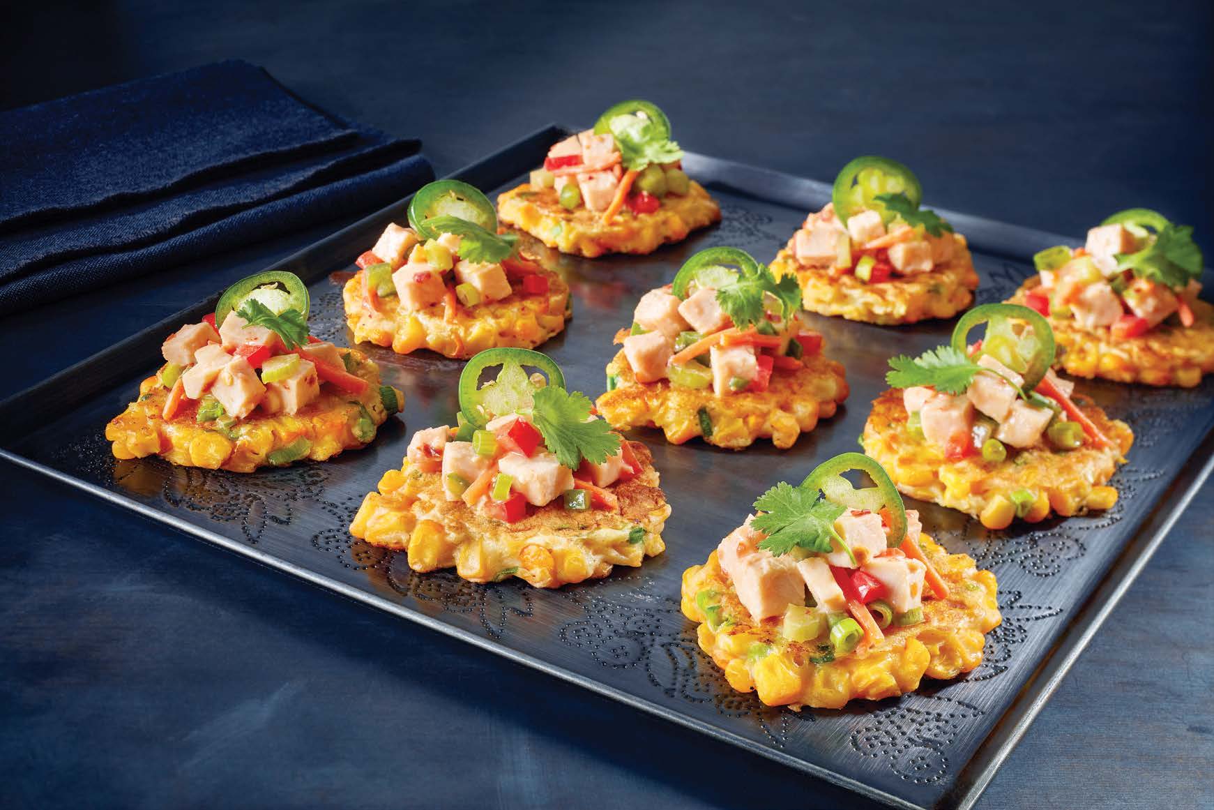 Foodservice Recipe: Corn Cakes with Thai Turkey Salad